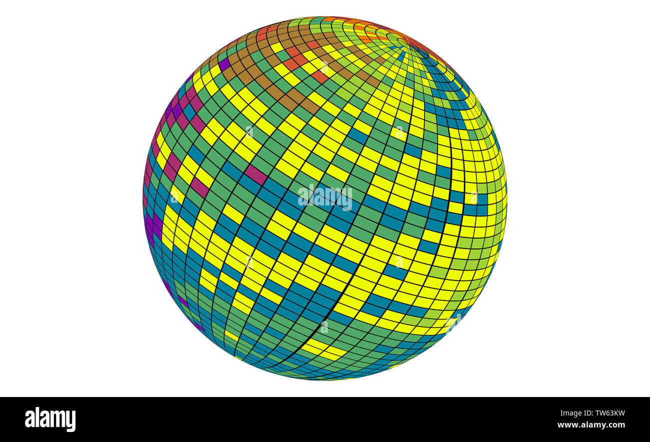 Color gradient mosaic sphere Stock Photo - Alamy