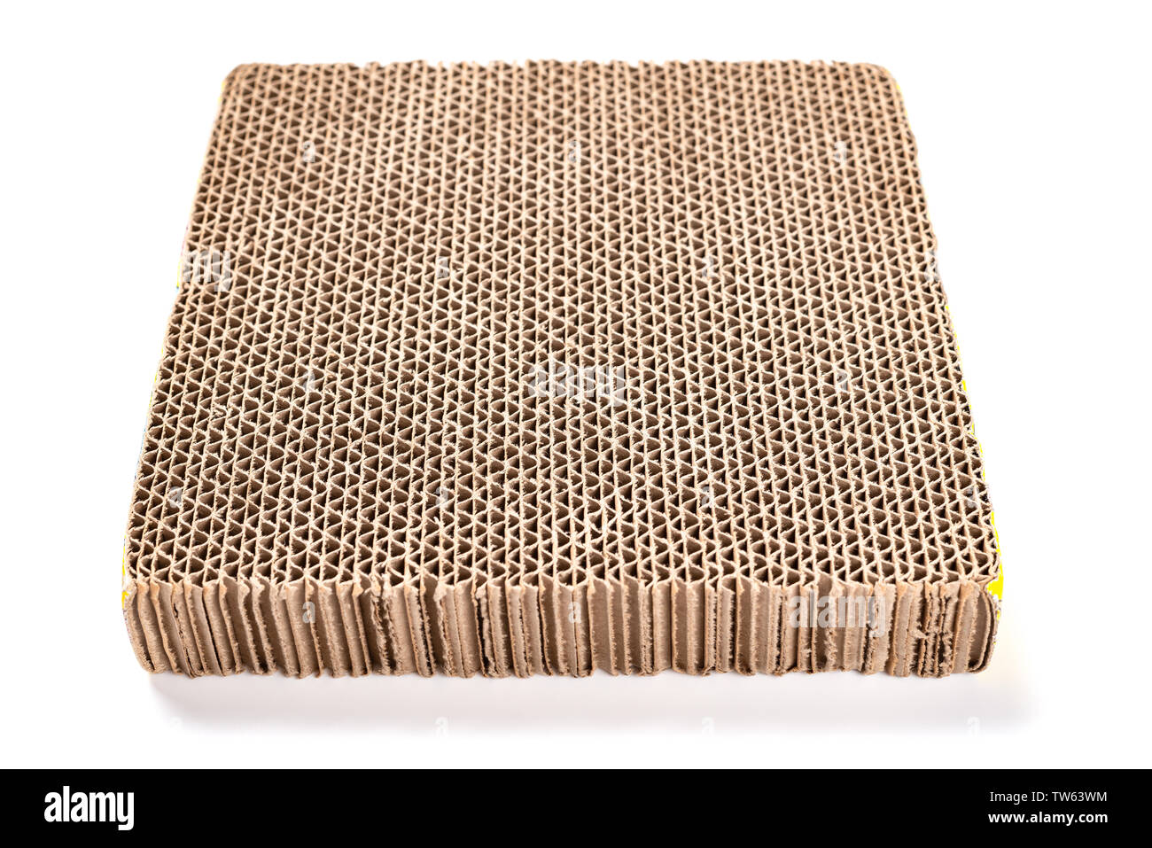 side view cardboard corrugated block on a white background Stock Photo ...