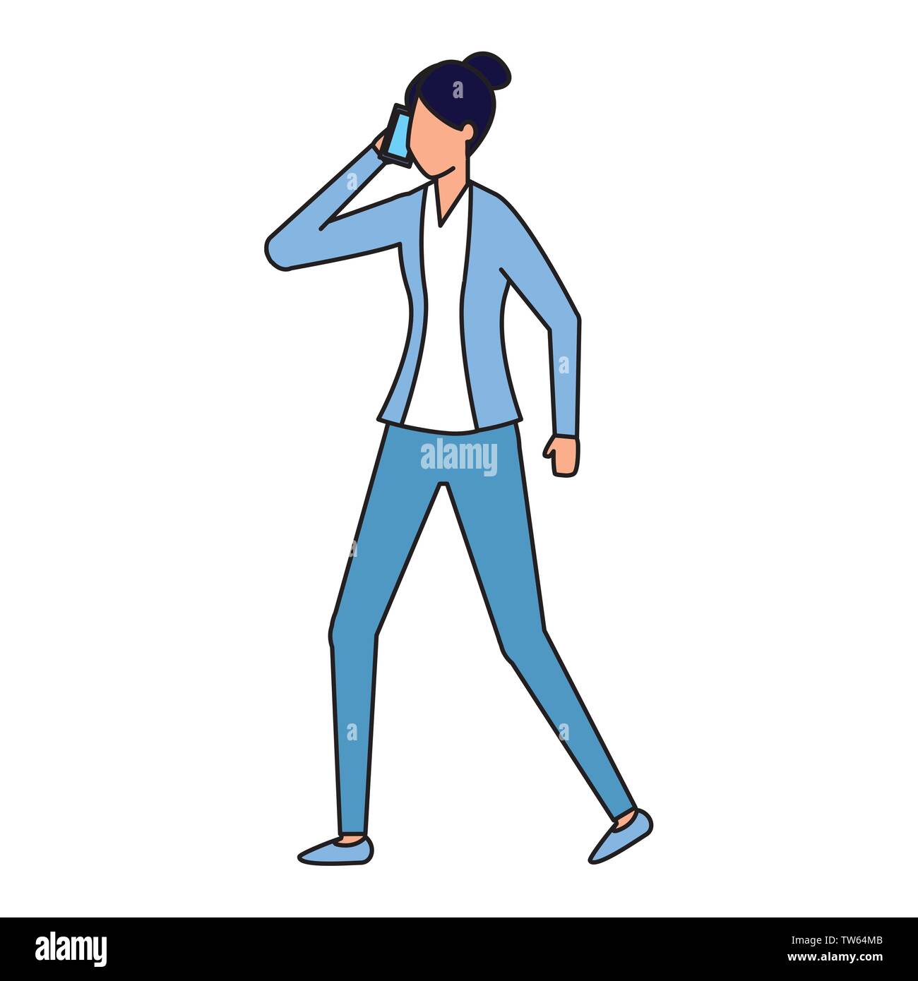 Businesswoman using modern technology work Stock Vector Images - Alamy