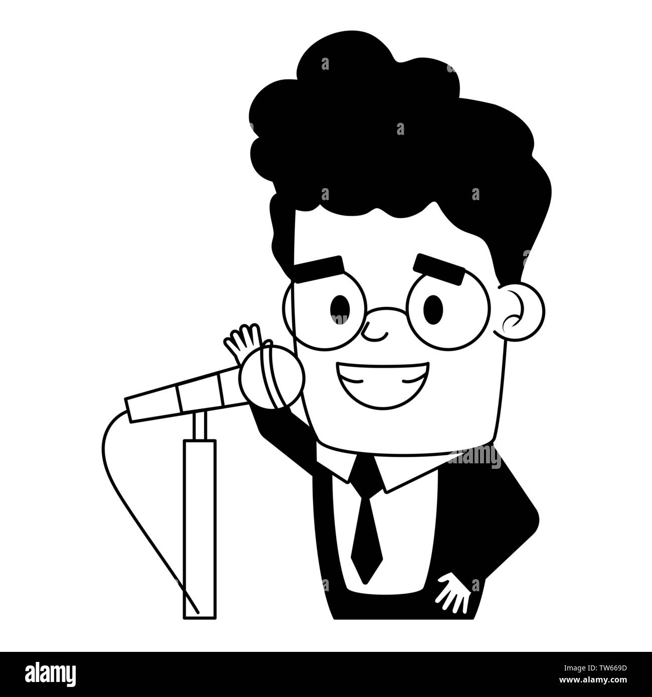 musician man with microphone Stock Vector Image & Art - Alamy