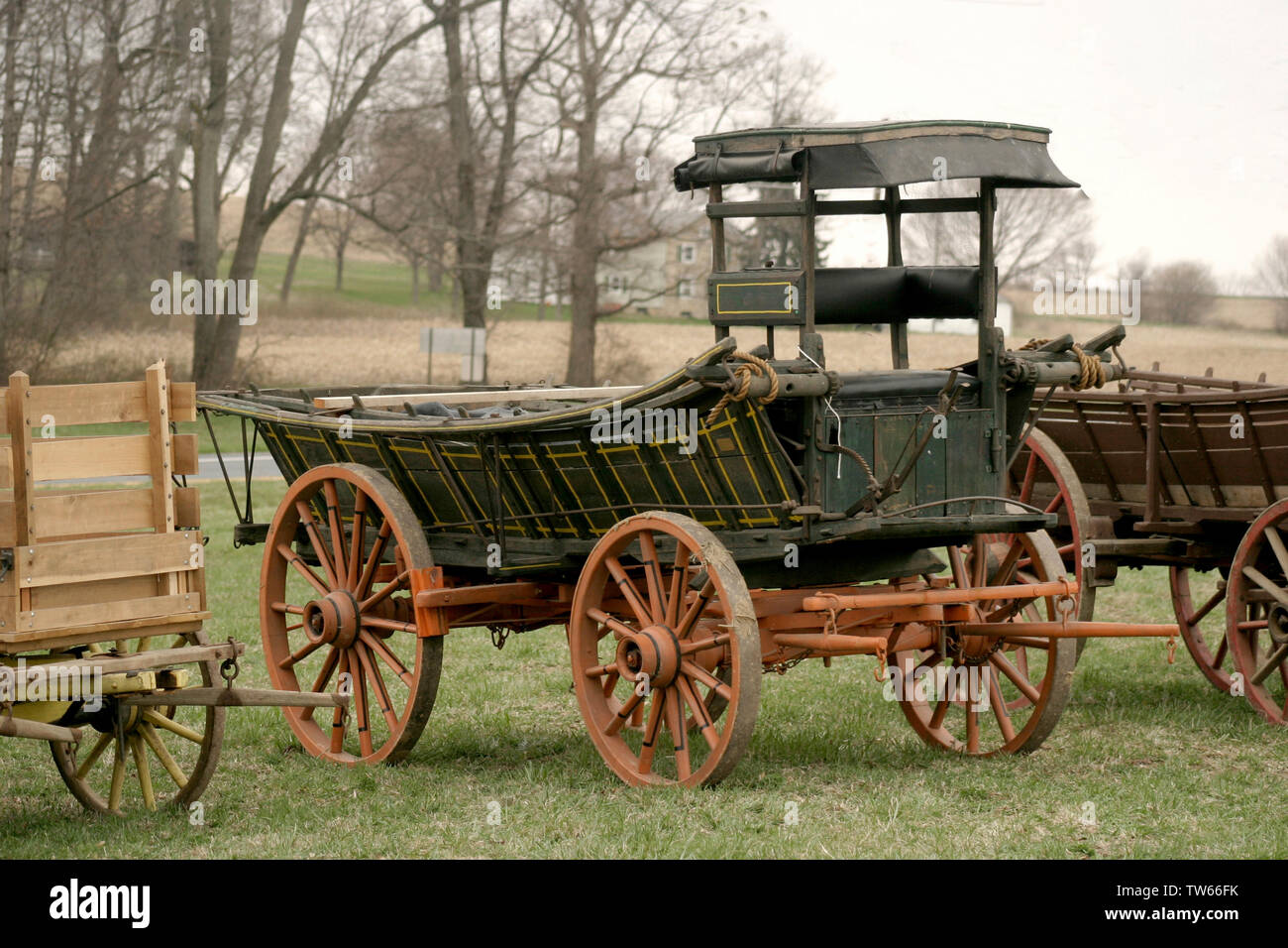 Antique American Cart/ Wagon/ Stagecoach Stock Photo - Alamy