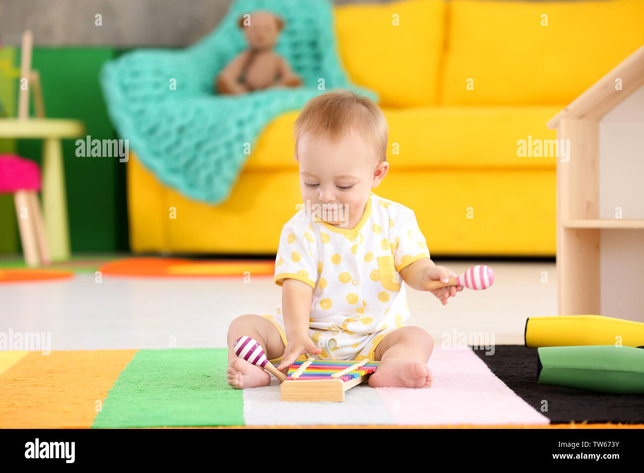 Baby Playing Musical Instruments High Resolution Stock Photography and ...