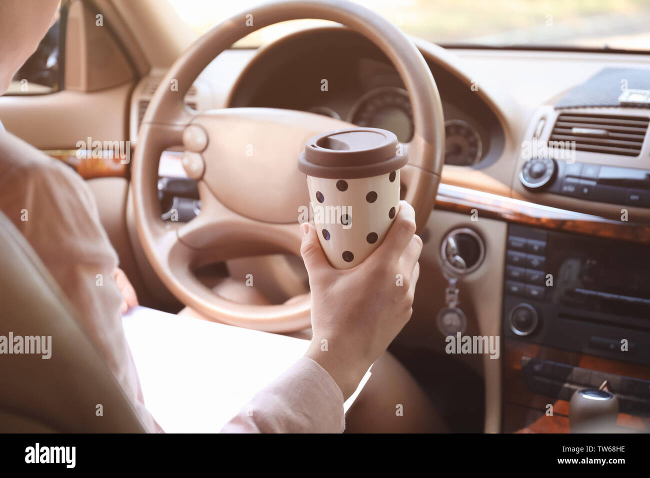 Car interior road coffee hi-res stock photography and images - Alamy