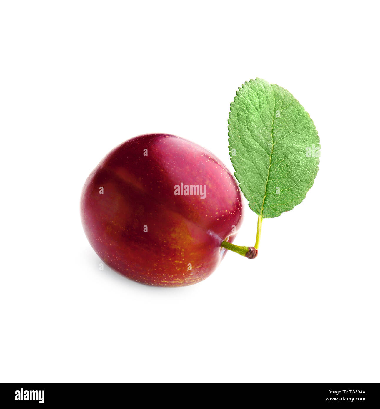 Fresh ripe plum isolated on white Stock Photo - Alamy