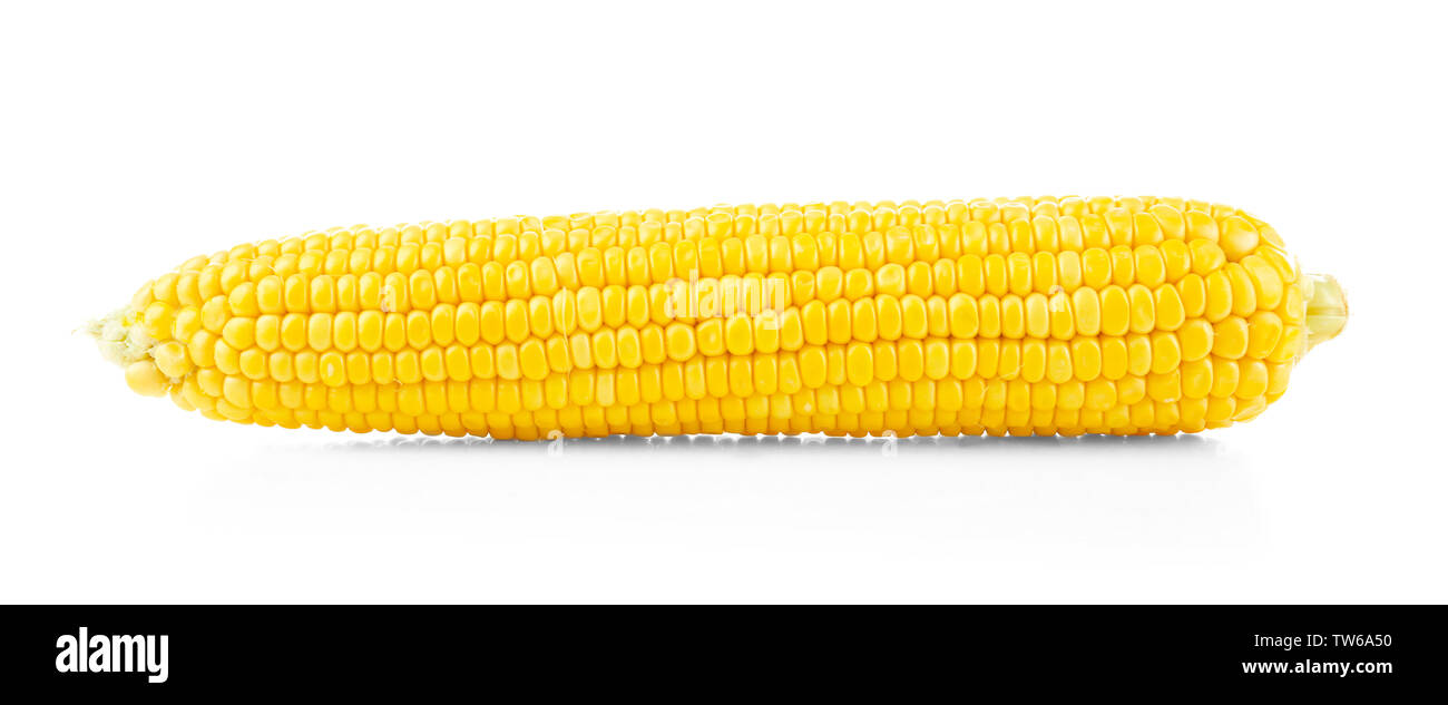 Fresh corn cob, isolated on white Stock Photo - Alamy