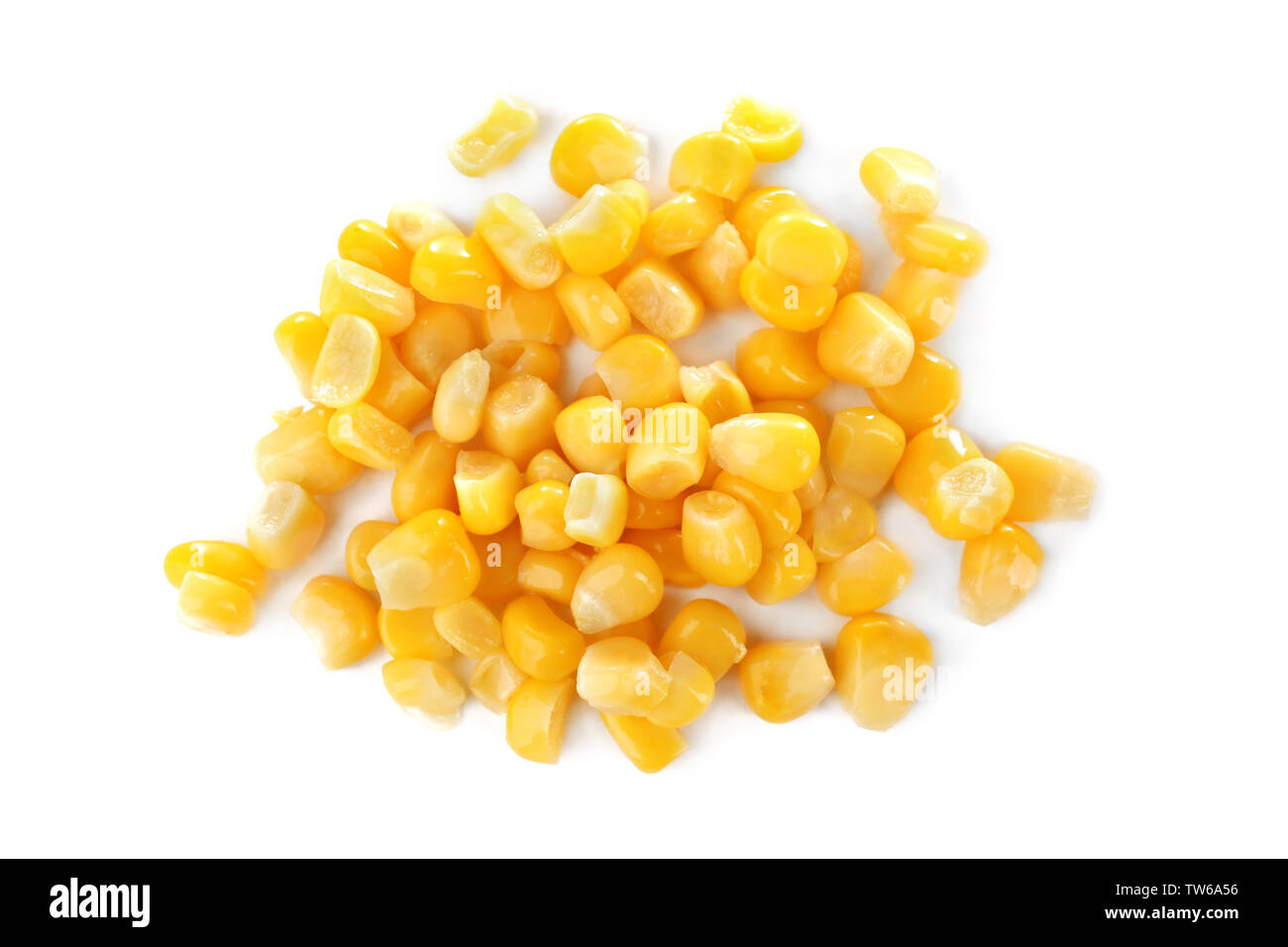 Sweet corn kernels on white background Stock Photo - Alamy