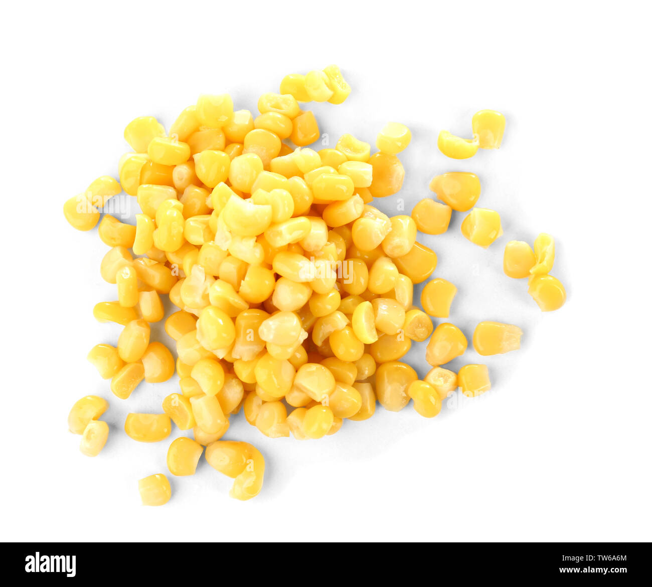 Sweet corn kernels on white background Stock Photo - Alamy