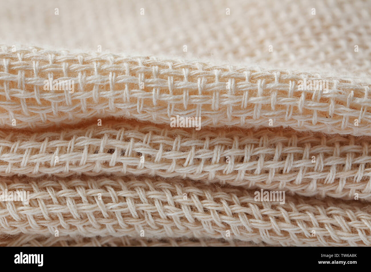Folded hemp cloth texture, closeup Stock Photo - Alamy