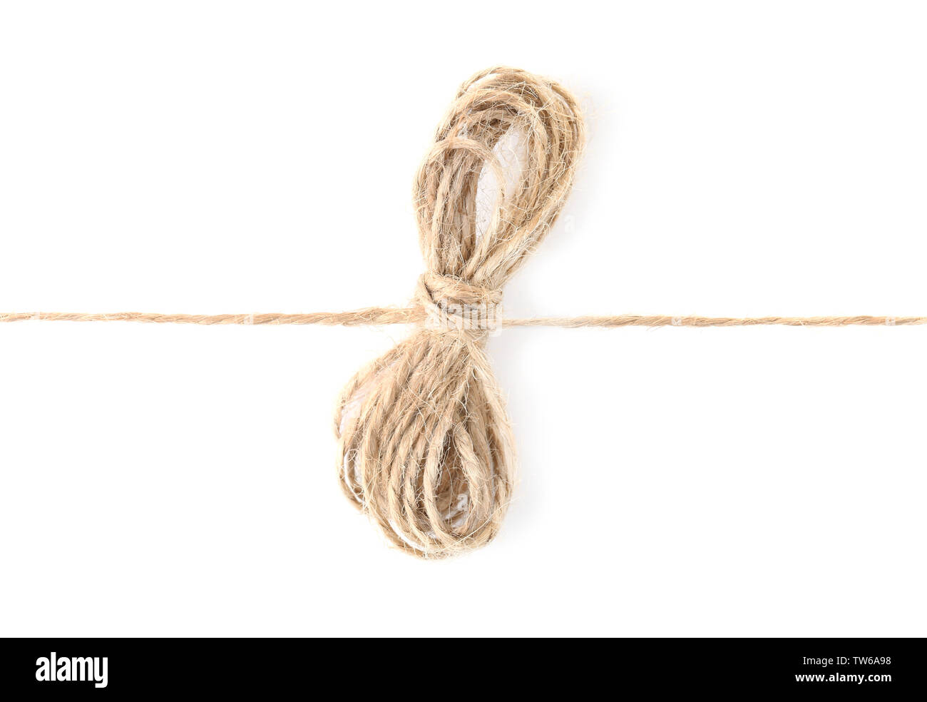Hemp rope on white background Stock Photo - Alamy