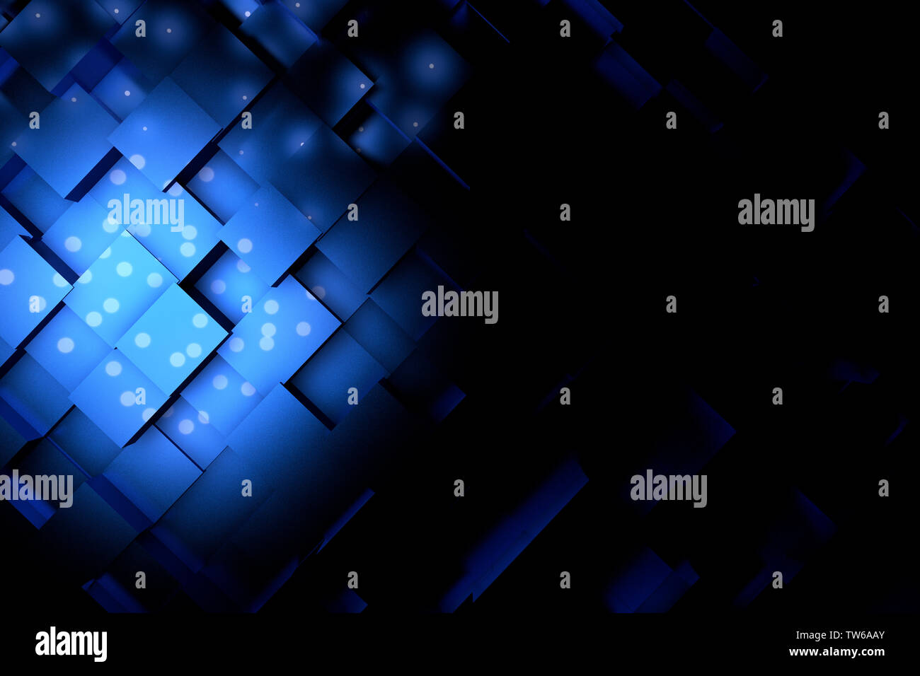 Dark blue tech-sensitive cube Stock Photo - Alamy