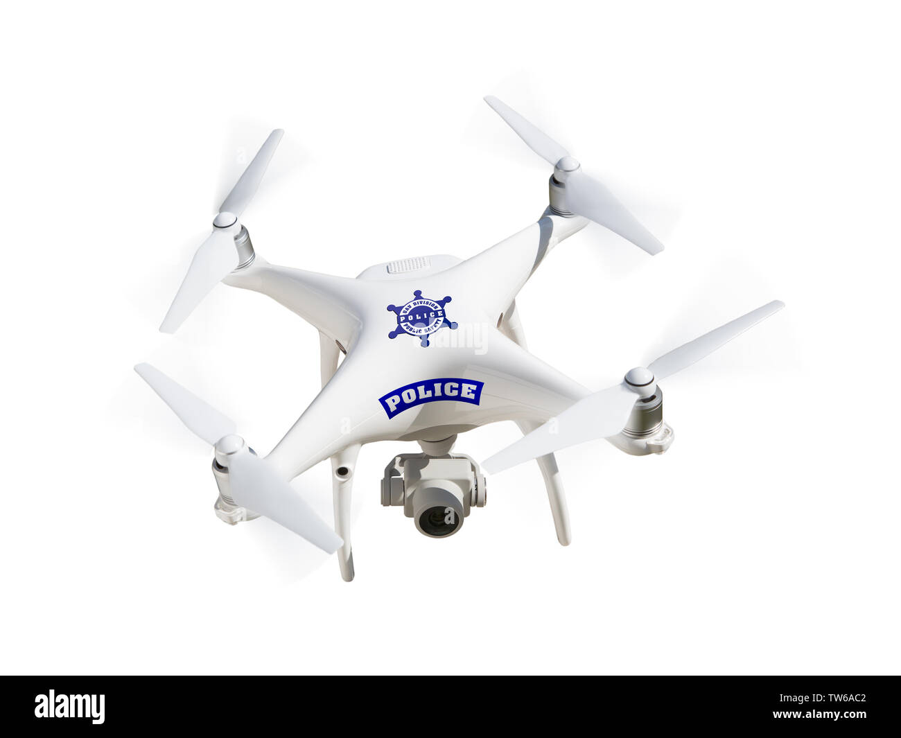 Police Unmanned Aircraft System Uas Drone Isolated On A White
