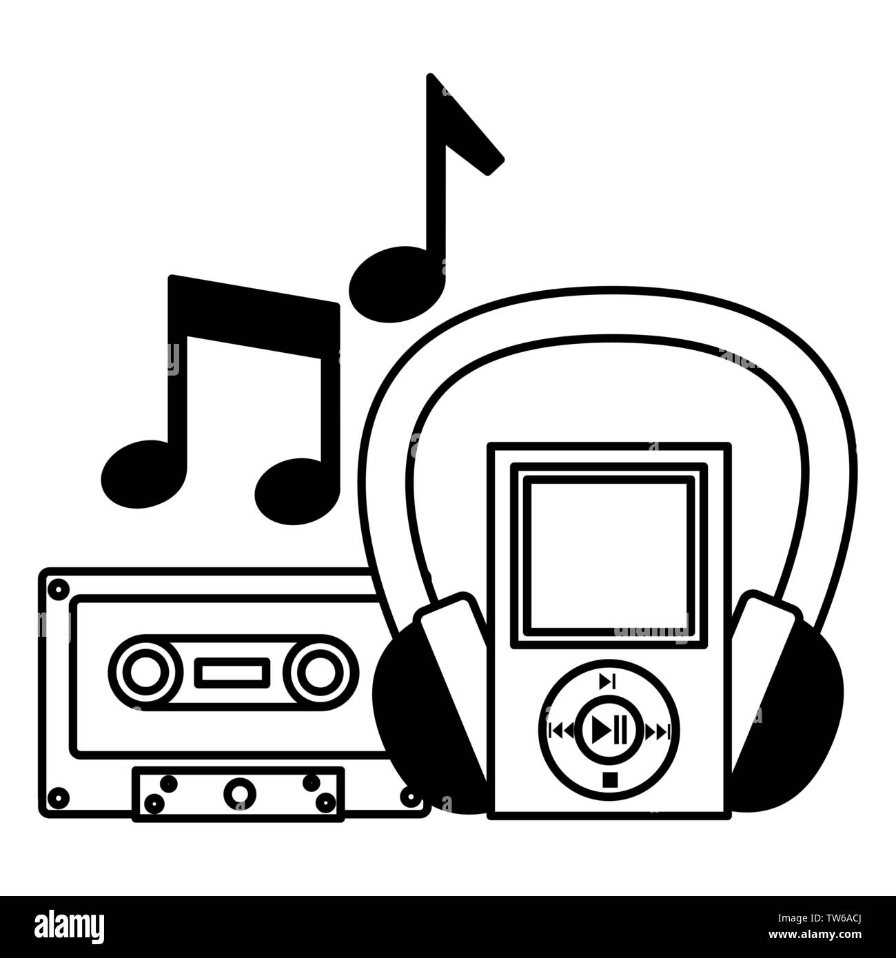 Festival headphones Black and White Stock Photos & Images - Alamy