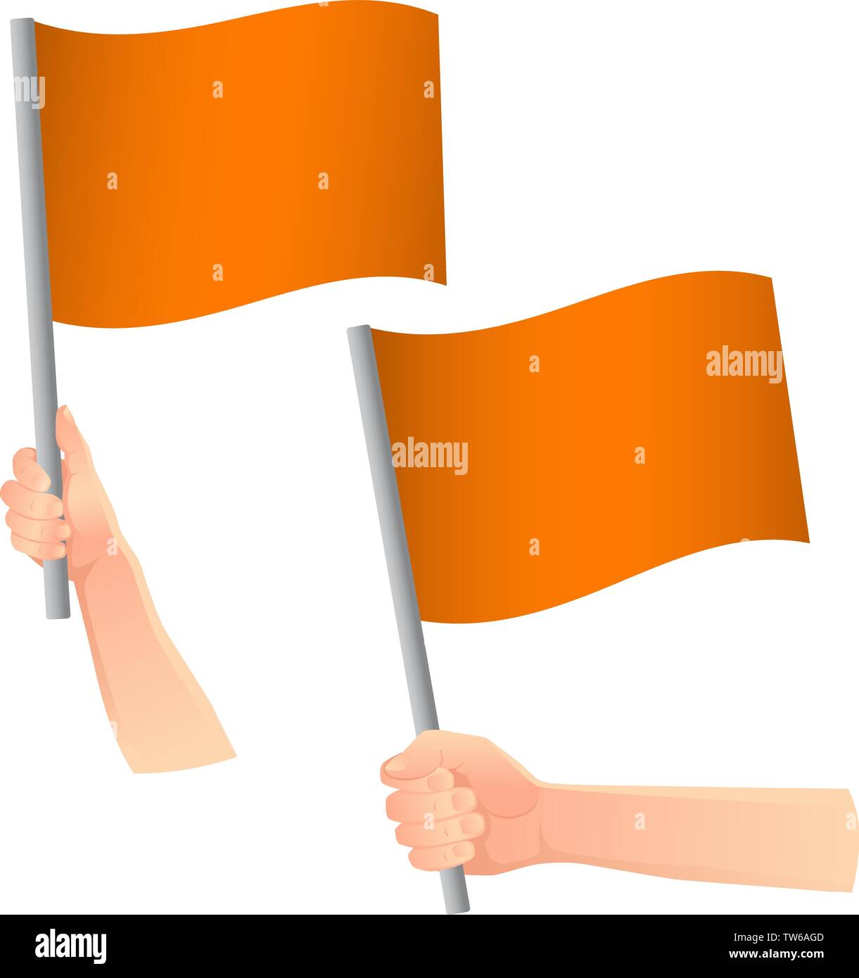 Orange flag in hand. Vector illustration of orange flag Stock Vector ...