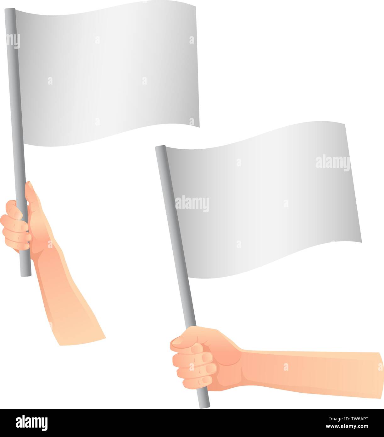White flag in hand. Vector illustration of white flag Stock Vector ...