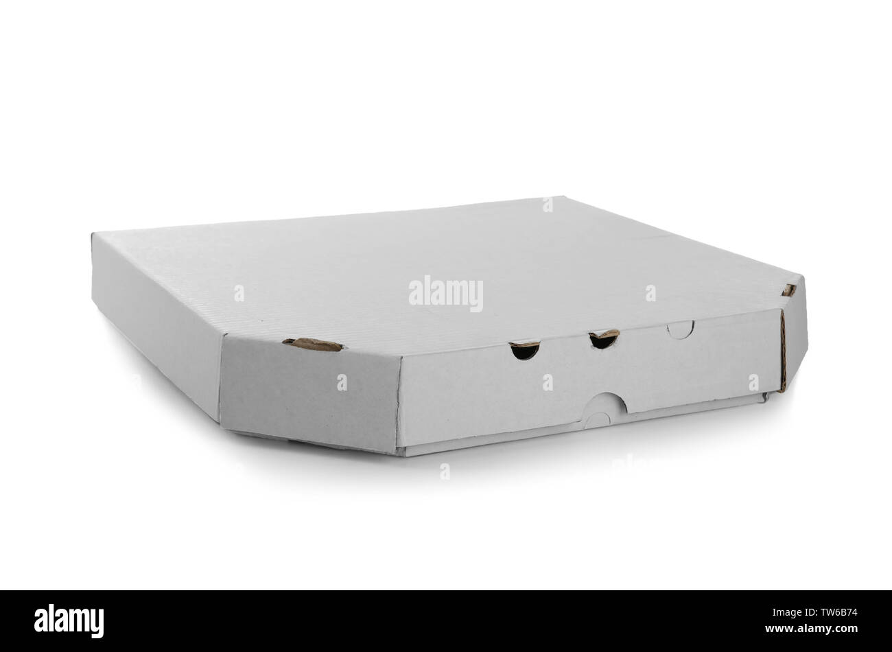 Pizza box on white background Stock Photo - Alamy