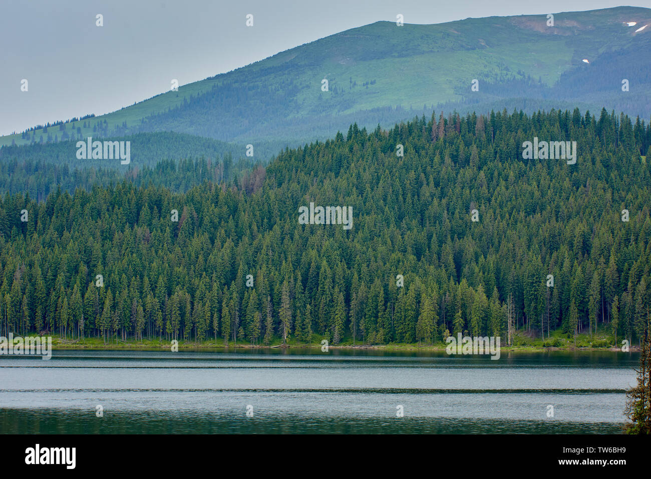 Beautiful valley between mountains rainy hi-res stock photography and ...