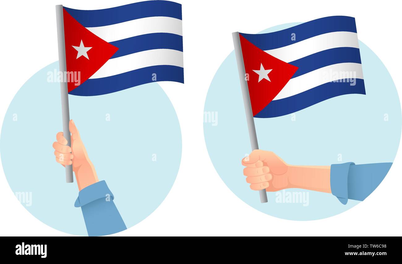Cuba flag in hand. Patriotic background. National flag of Cuba vector ...