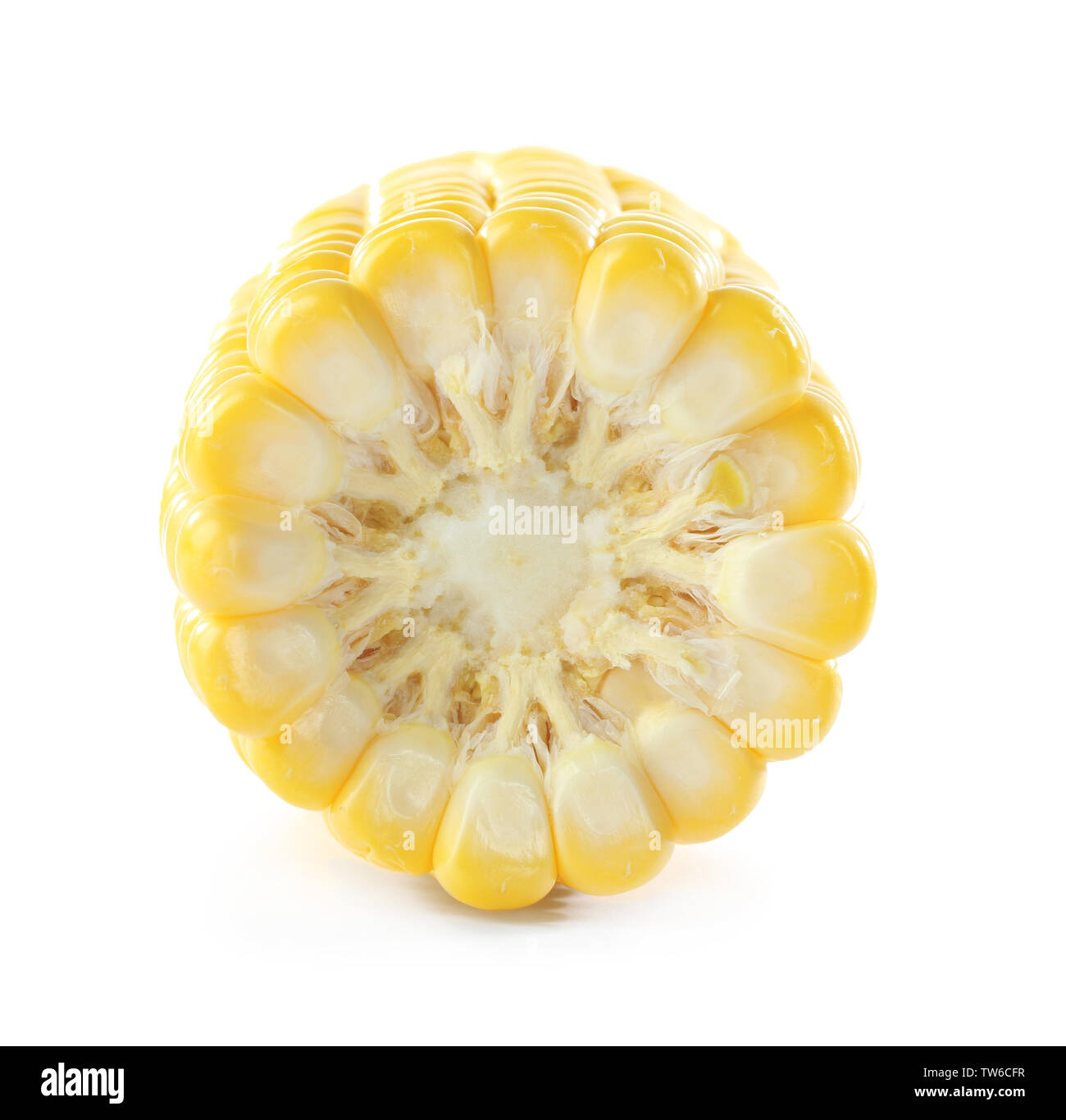 Piece of fresh corn cob, isolated on white Stock Photo - Alamy