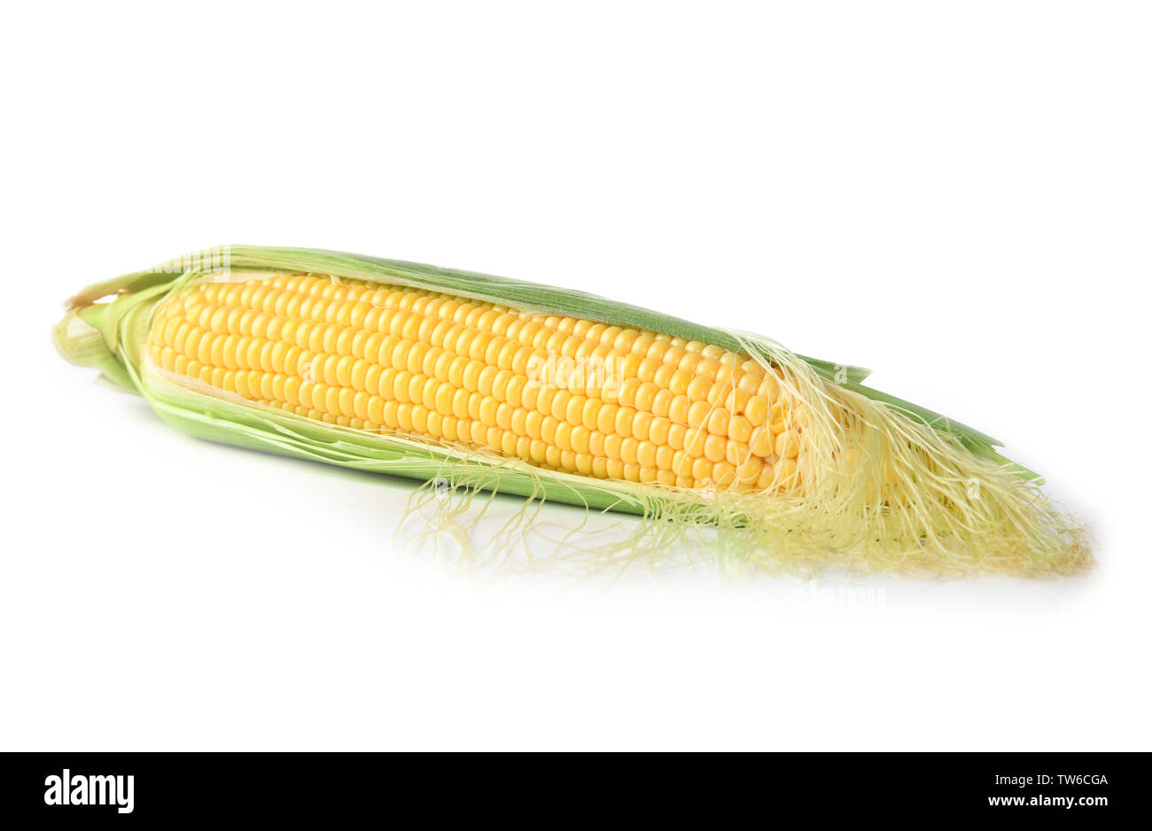 Fresh corn cob, isolated on white Stock Photo - Alamy