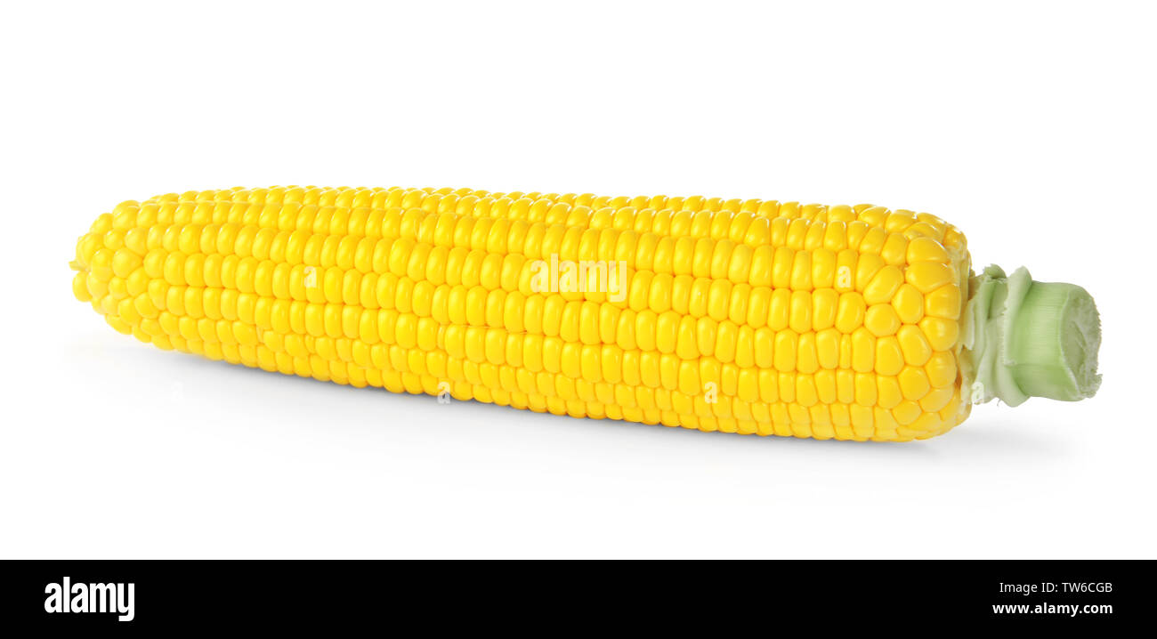 Fresh corn cob, isolated on white Stock Photo - Alamy