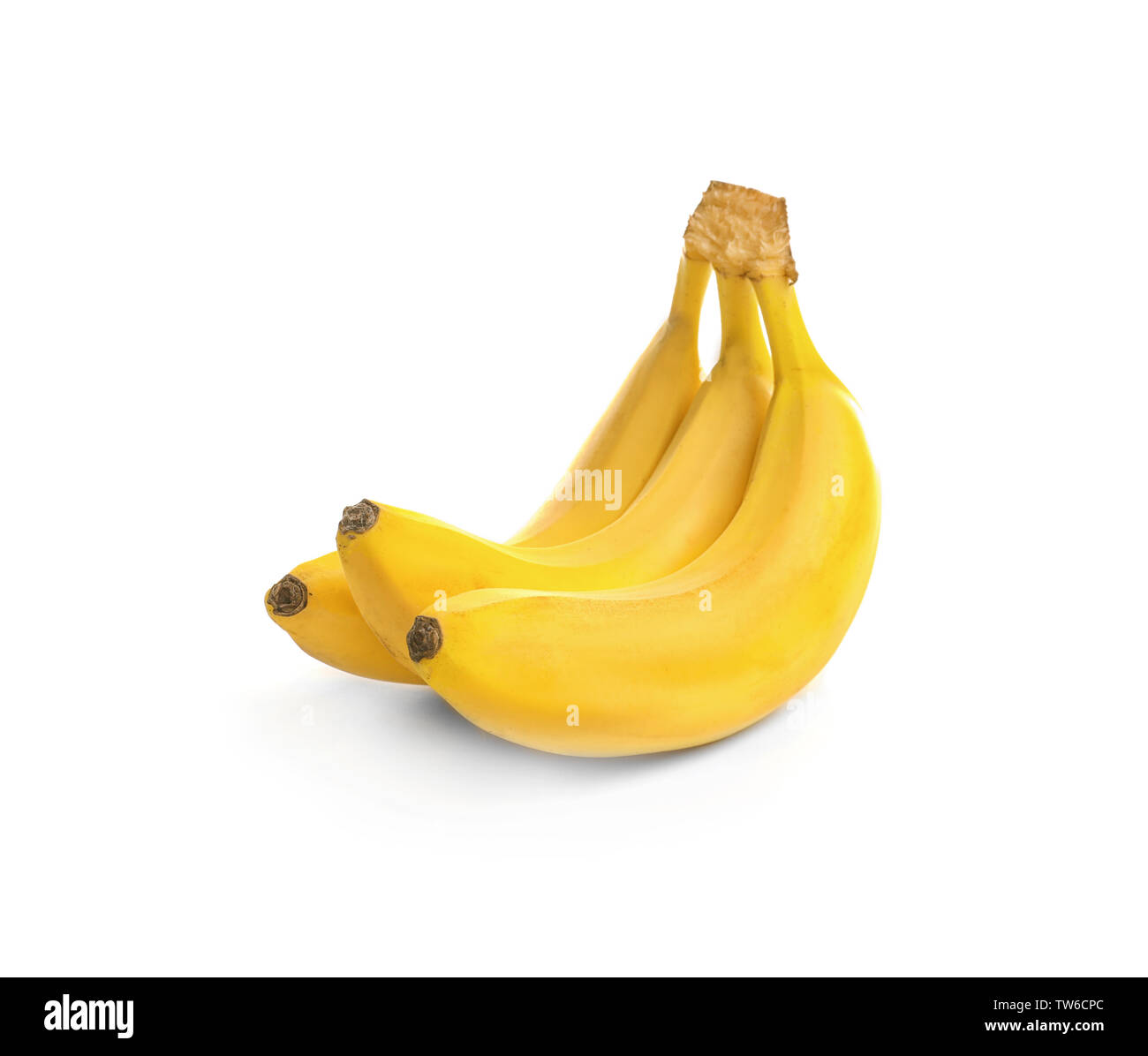 Ripe fresh bananas on white background Stock Photo - Alamy