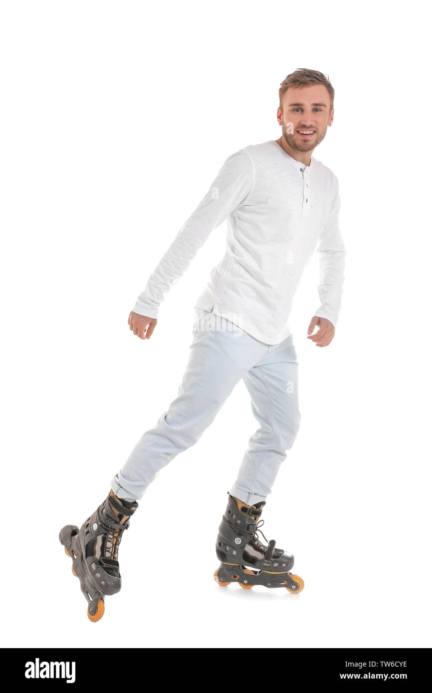 Man on roller skates Cut Out Stock Images & Pictures - Alamy