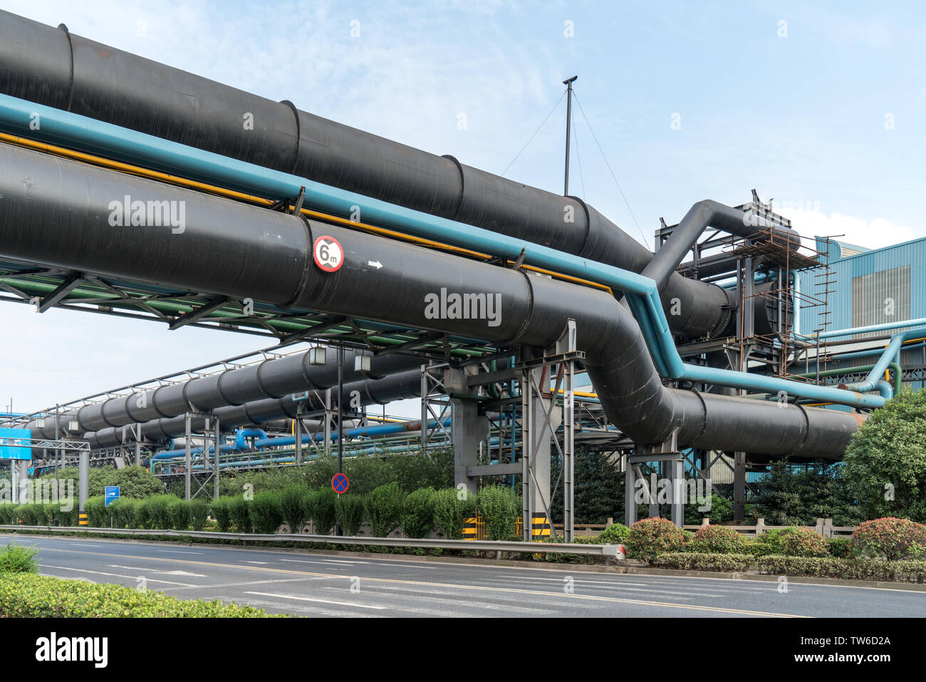 Factory buildings and roads Stock Photo - Alamy