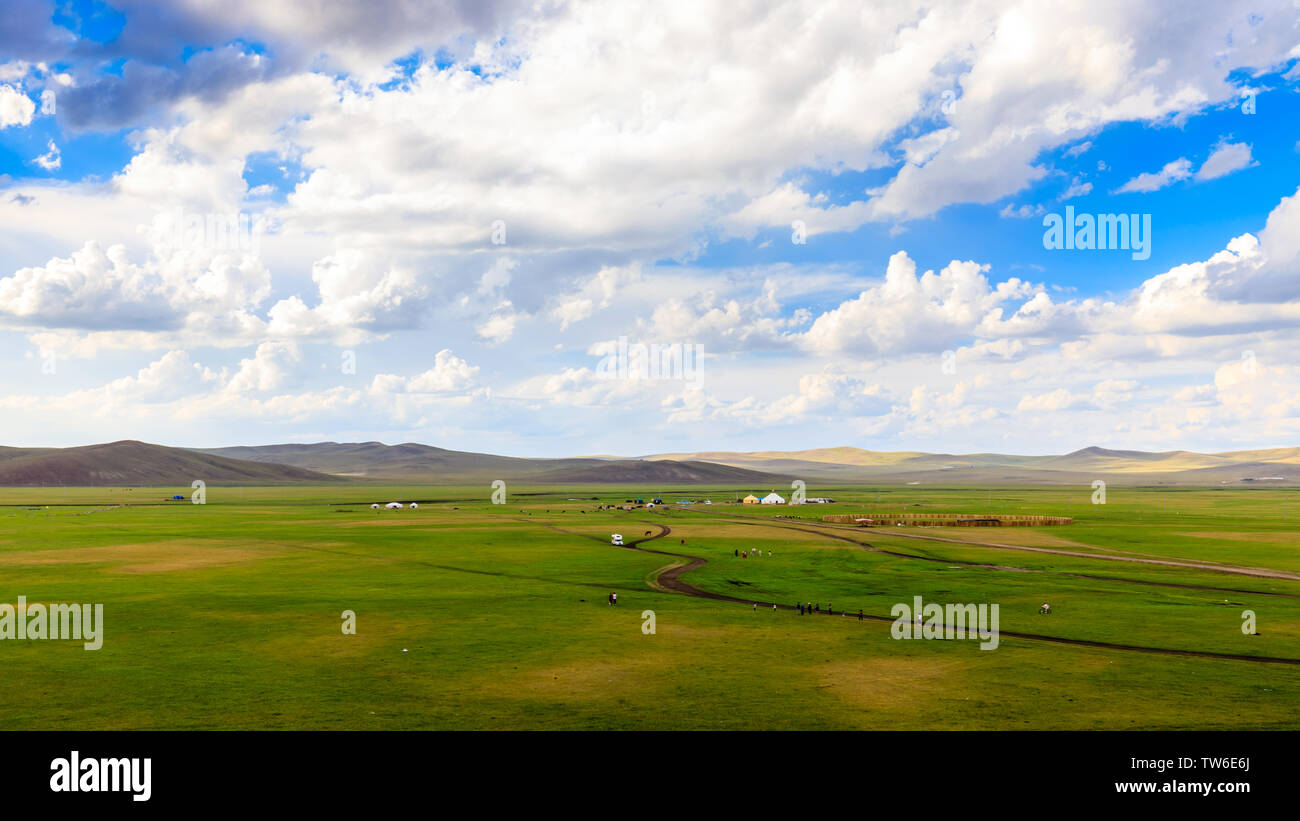 Mongolian tribe of Hulunbuir Mozigler River, Inner Mongolia Stock Photo ...