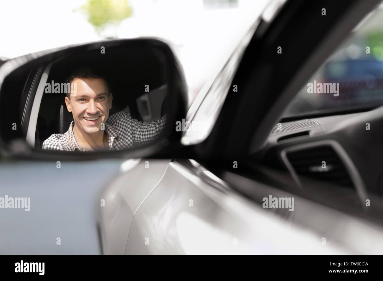 Drivers reflection in mirror hi-res stock photography and images - Alamy
