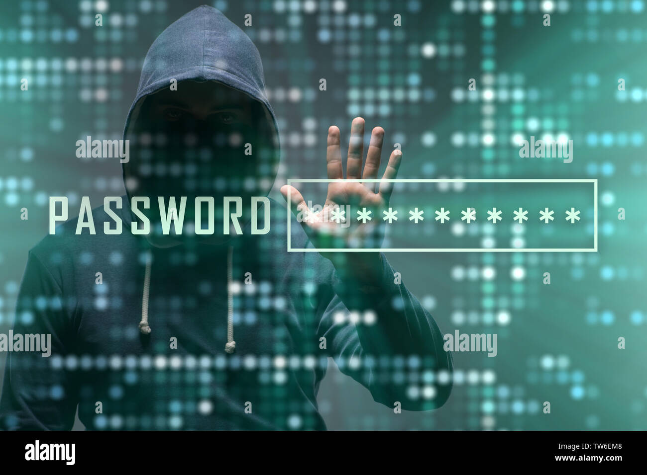 Young hacker in cybersecurty concept Stock Photo - Alamy