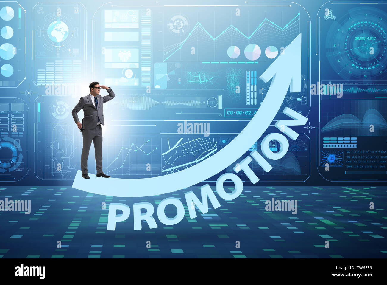 Employee in career promotion concept Stock Photo - Alamy