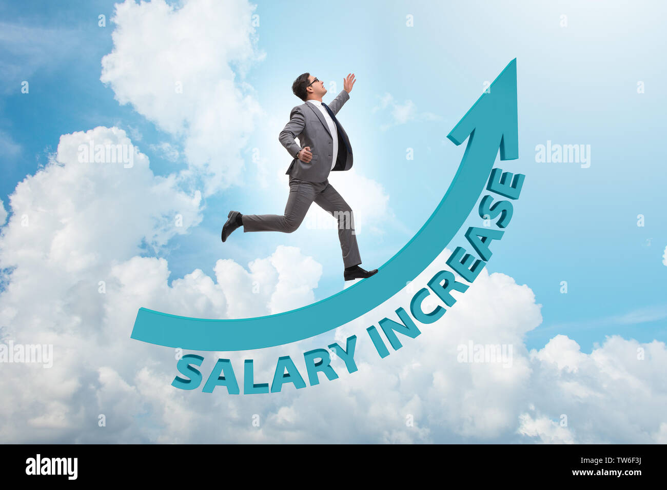 Employee in salary increase concept Stock Photo - Alamy