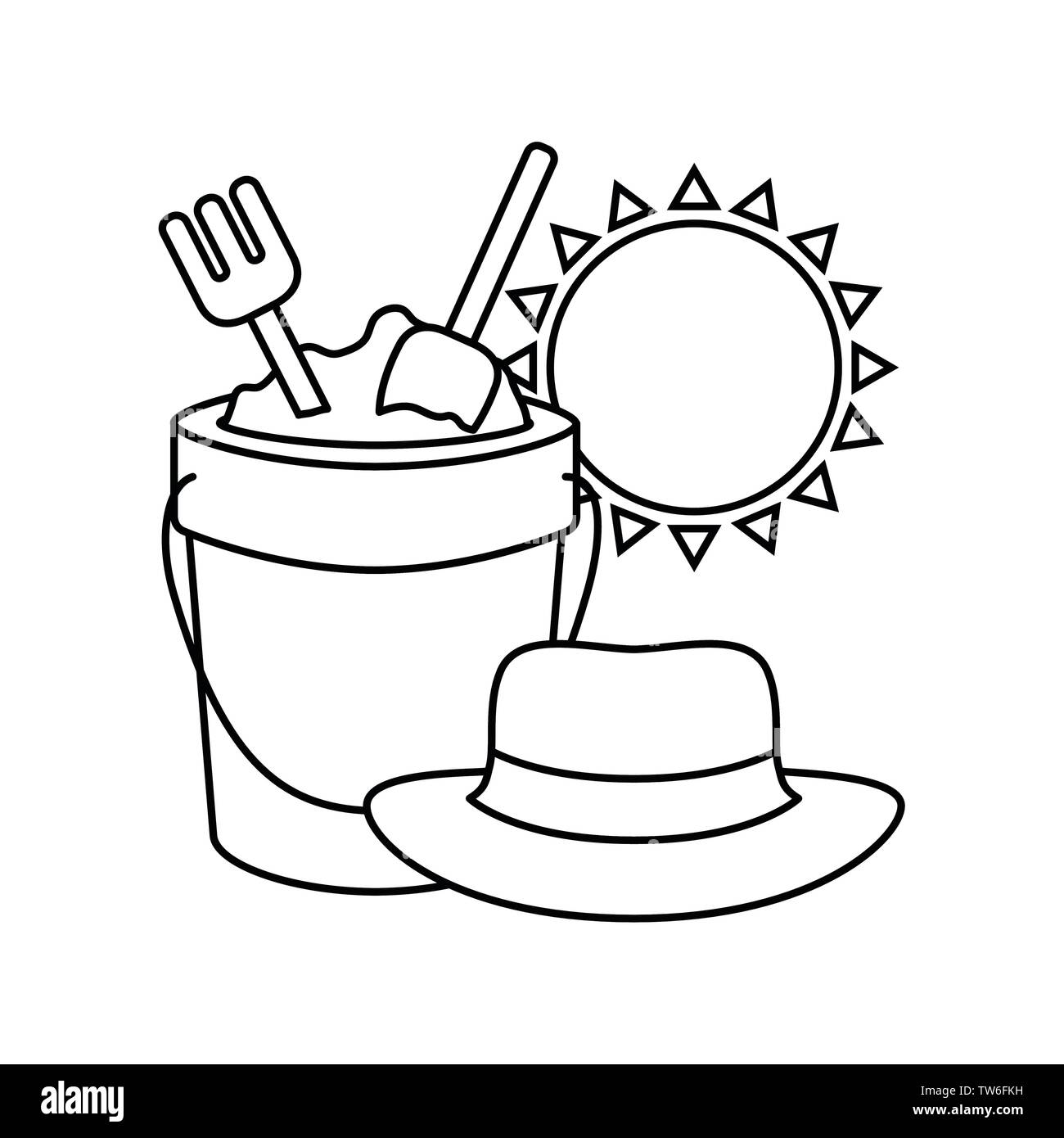 Beach children playing bucket Cut Out Stock Images & Pictures - Alamy