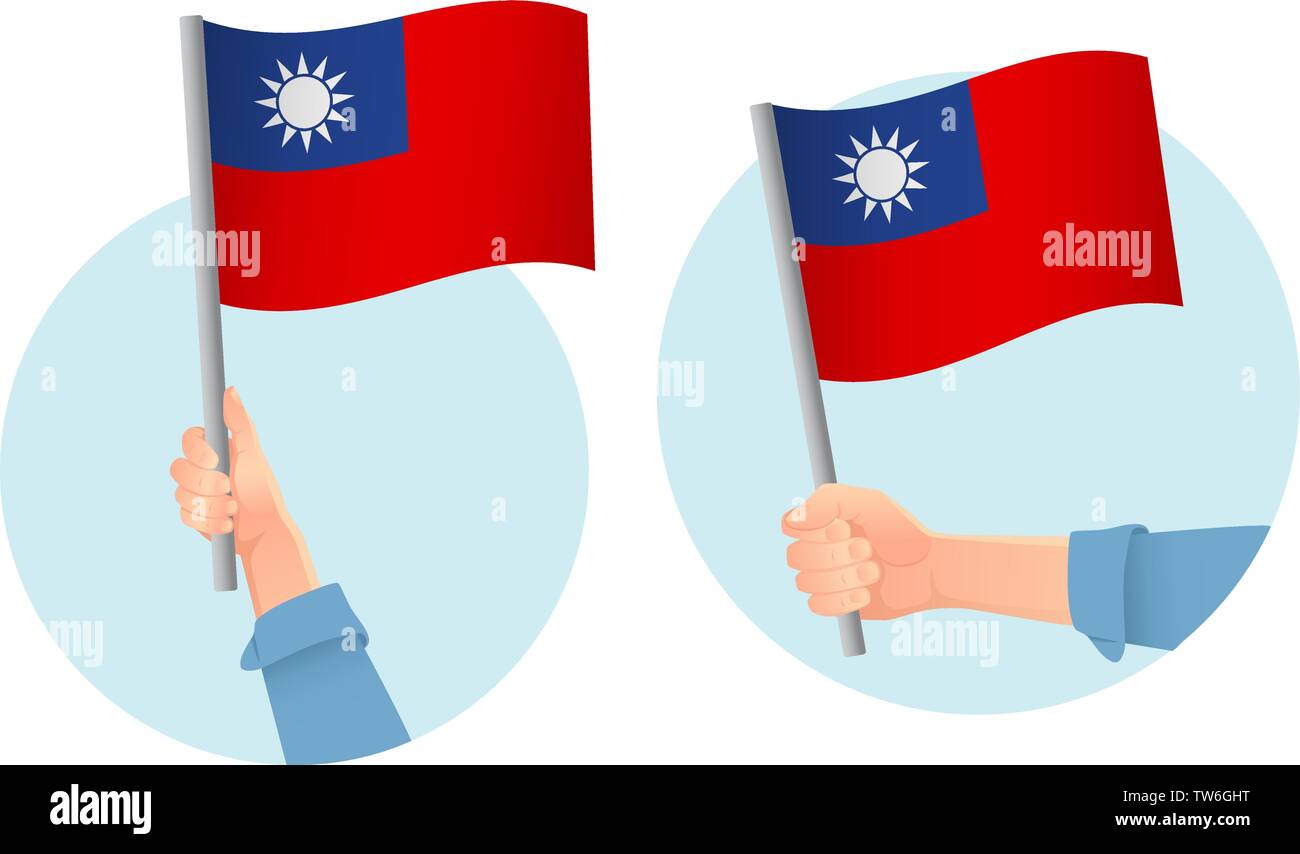 Taiwan flag in hand. Patriotic background. National flag of Taiwan ...