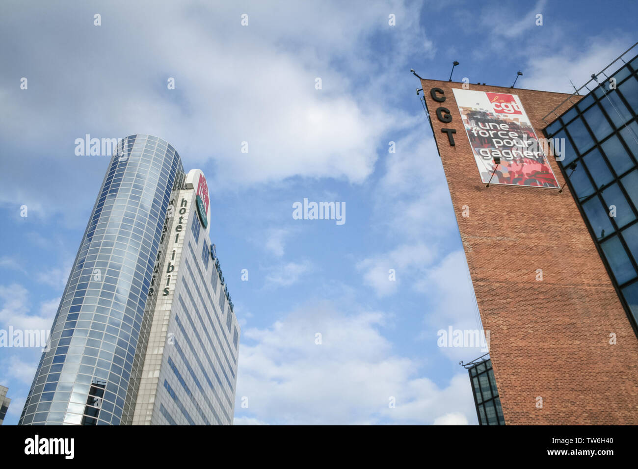 PARIS, FRANCE - OCTOBER 30, 2006: CGT logo on their national main ...