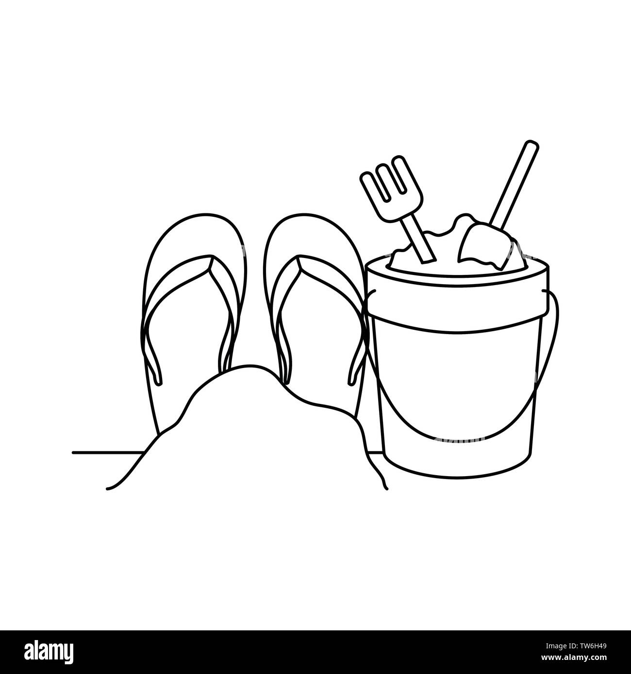 Summer dig sand seaside Stock Vector Images - Alamy