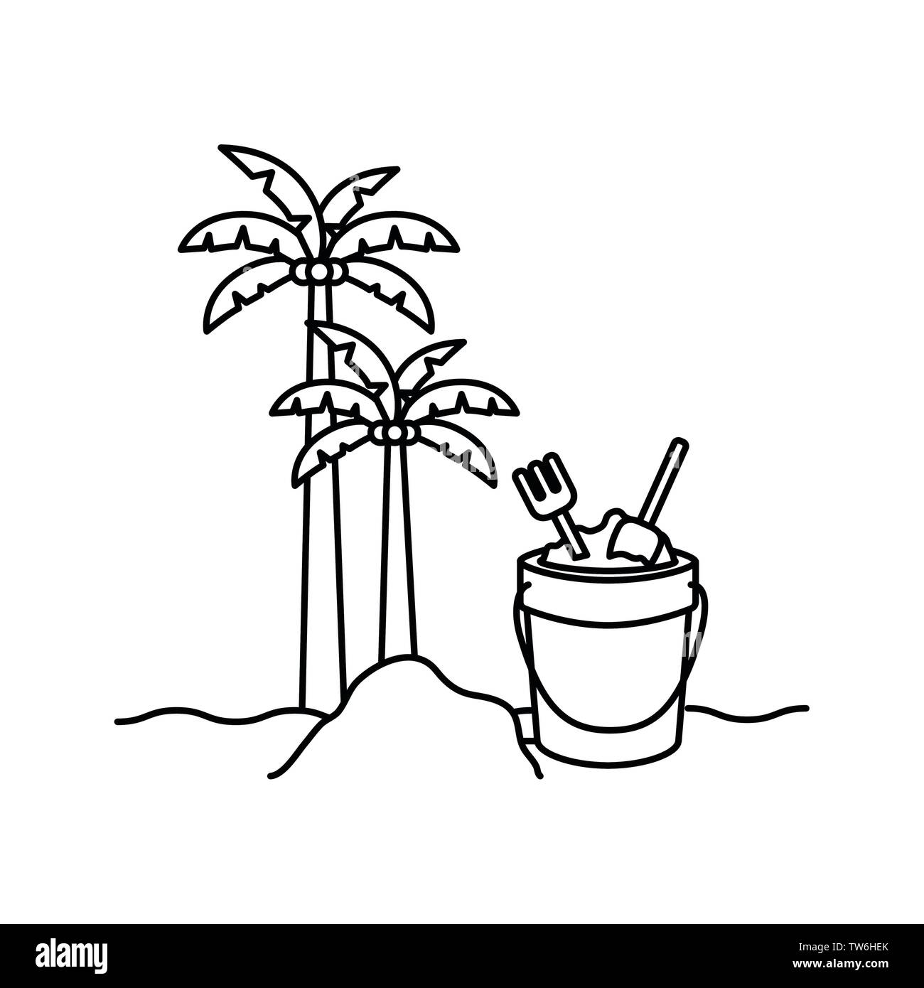 Bucket beaches Stock Vector Images - Alamy