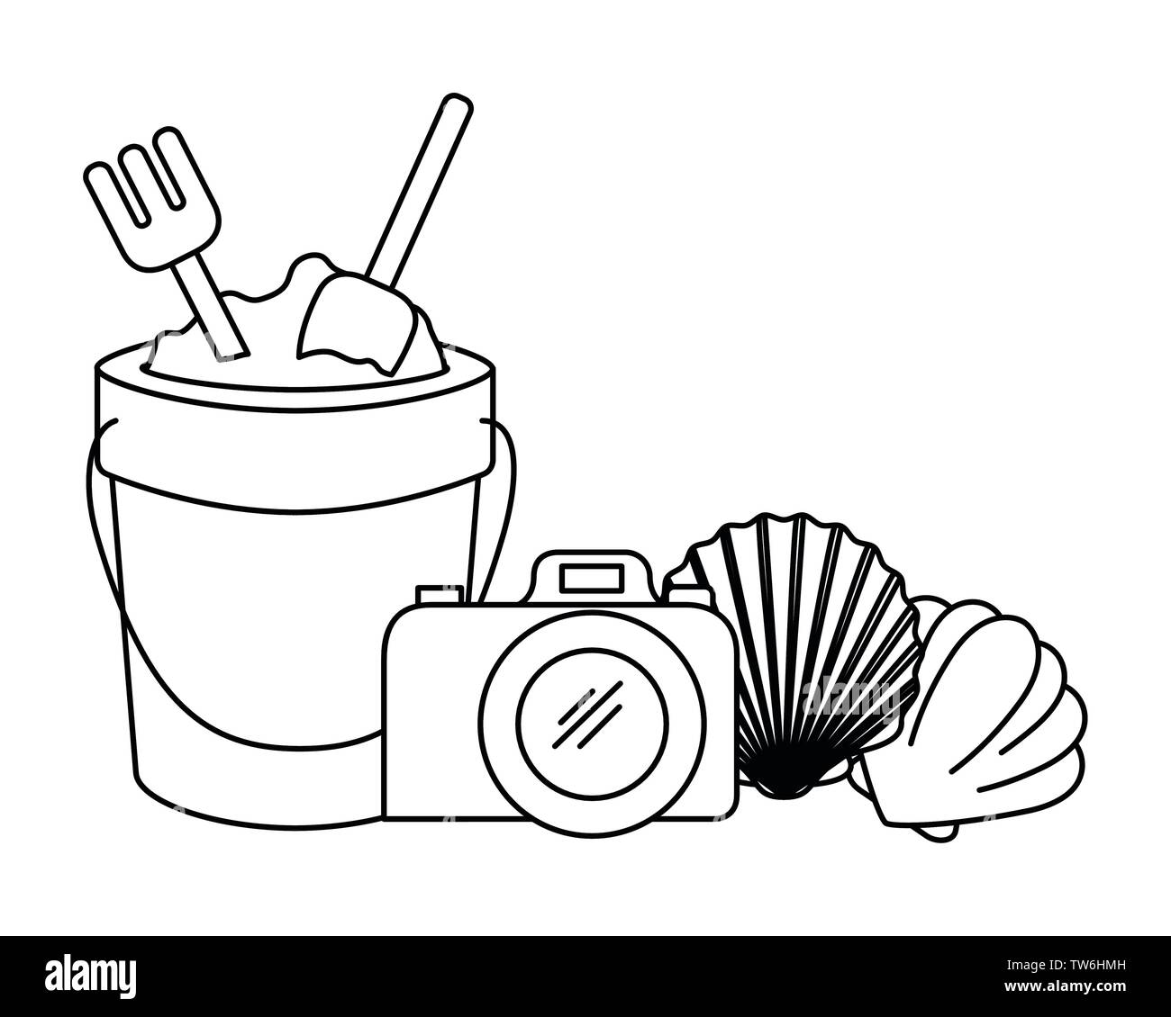 Summer dig sand seaside Stock Vector Images - Alamy