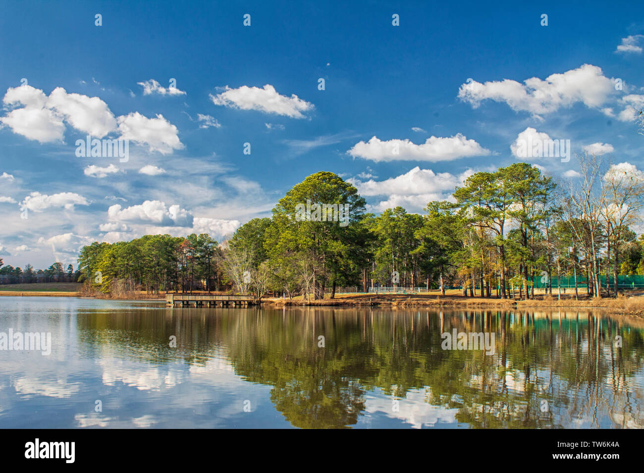The Summer Time Lake Reflection Stock Photo - Alamy