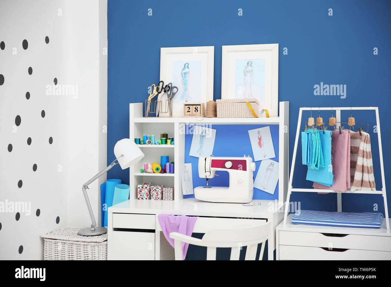 Modern tailor's workshop Stock Photo - Alamy