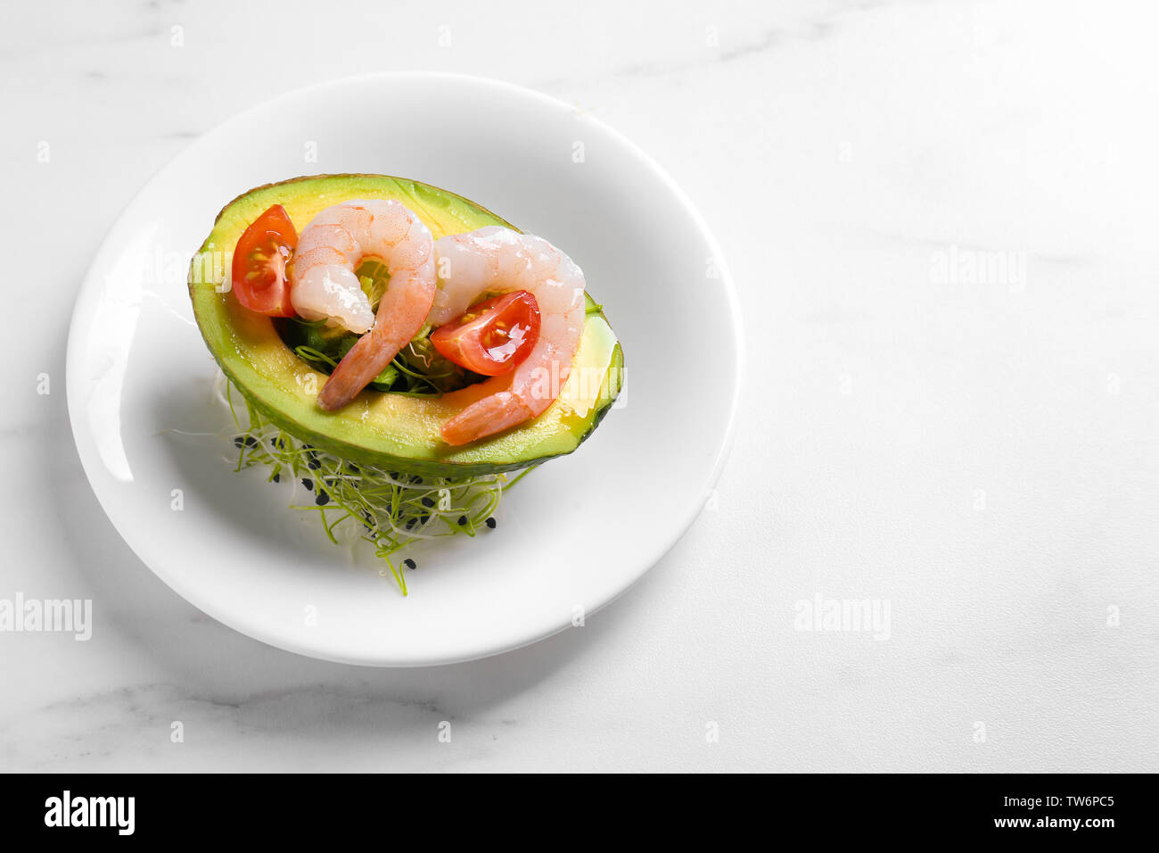 Tasty shrimp salad in hi-res stock photography and images - Alamy