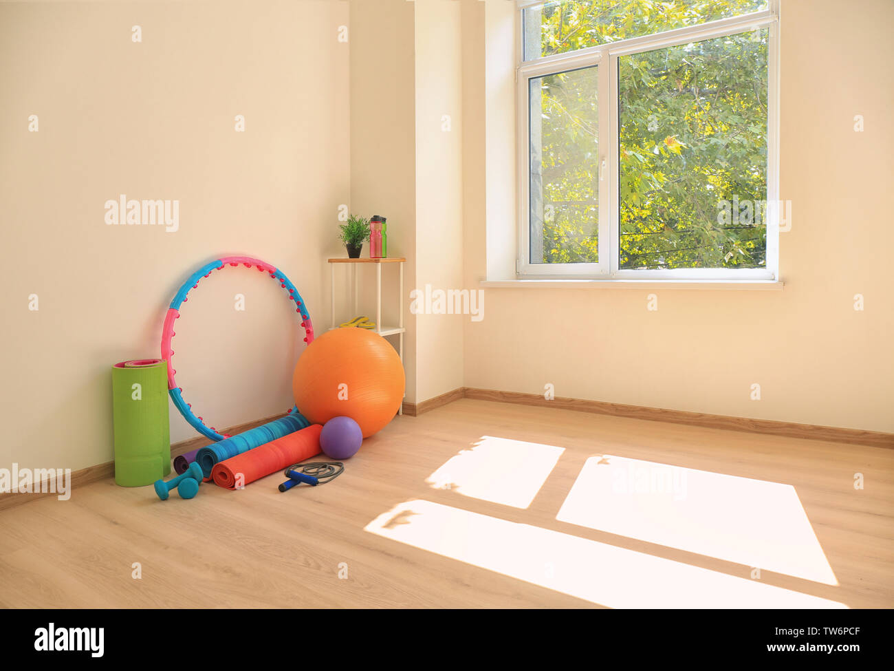Different physiotherapy equipment in room Stock Photo - Alamy