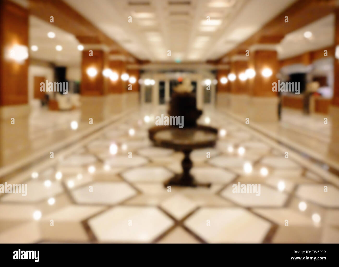 Blurry view of luxurious hall in hotel Stock Photo - Alamy
