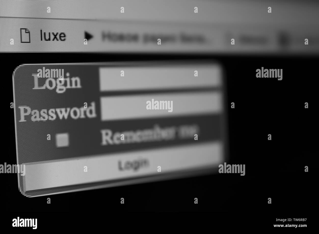 Log in form hi-res stock photography and images - Alamy