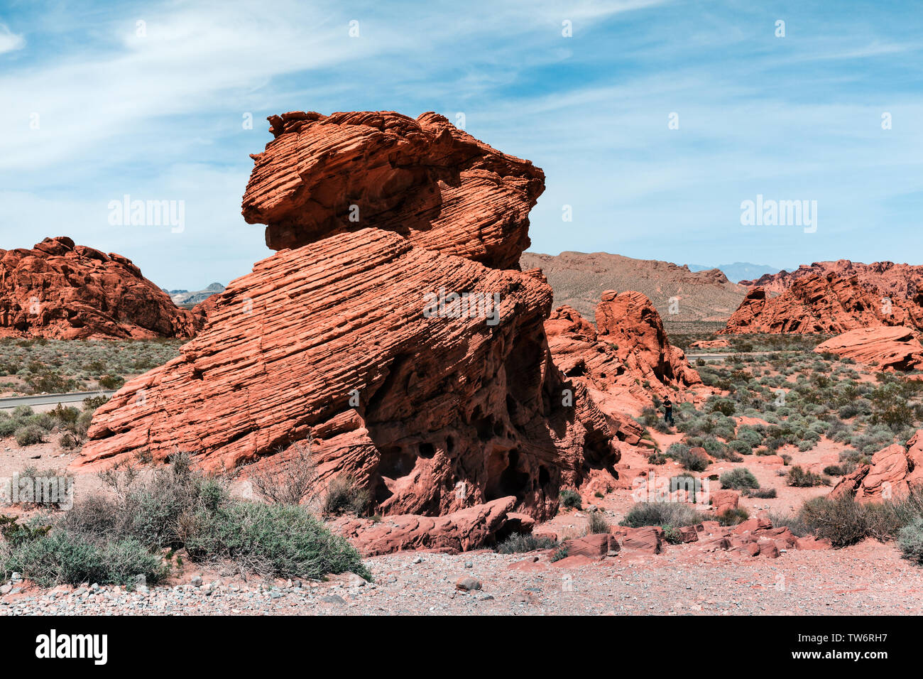 Landscape Of Unique Rock Formation At Valley Of Fire State Park In ...