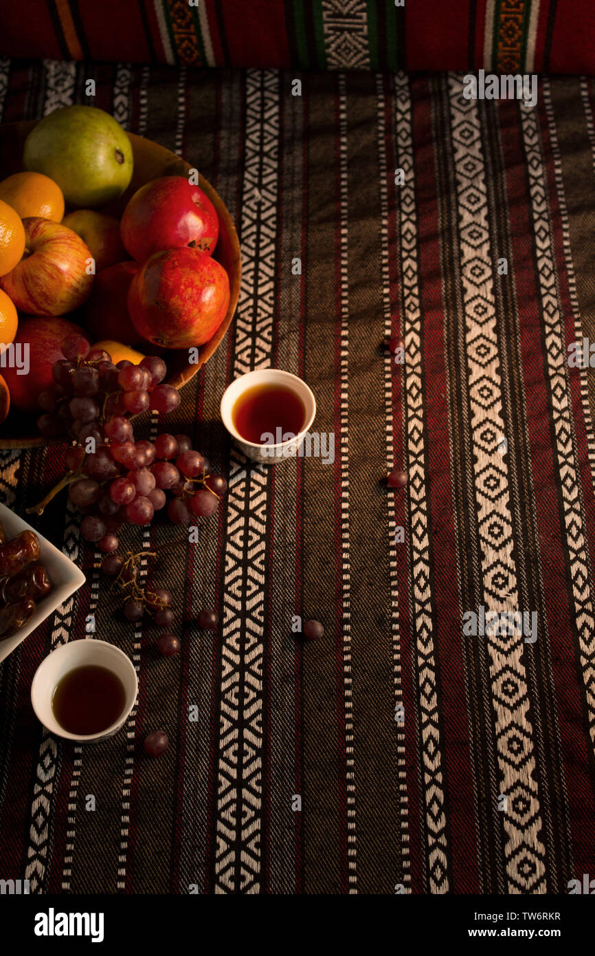 arabian majlis tent desert safari holiday series Stock Photo - Alamy