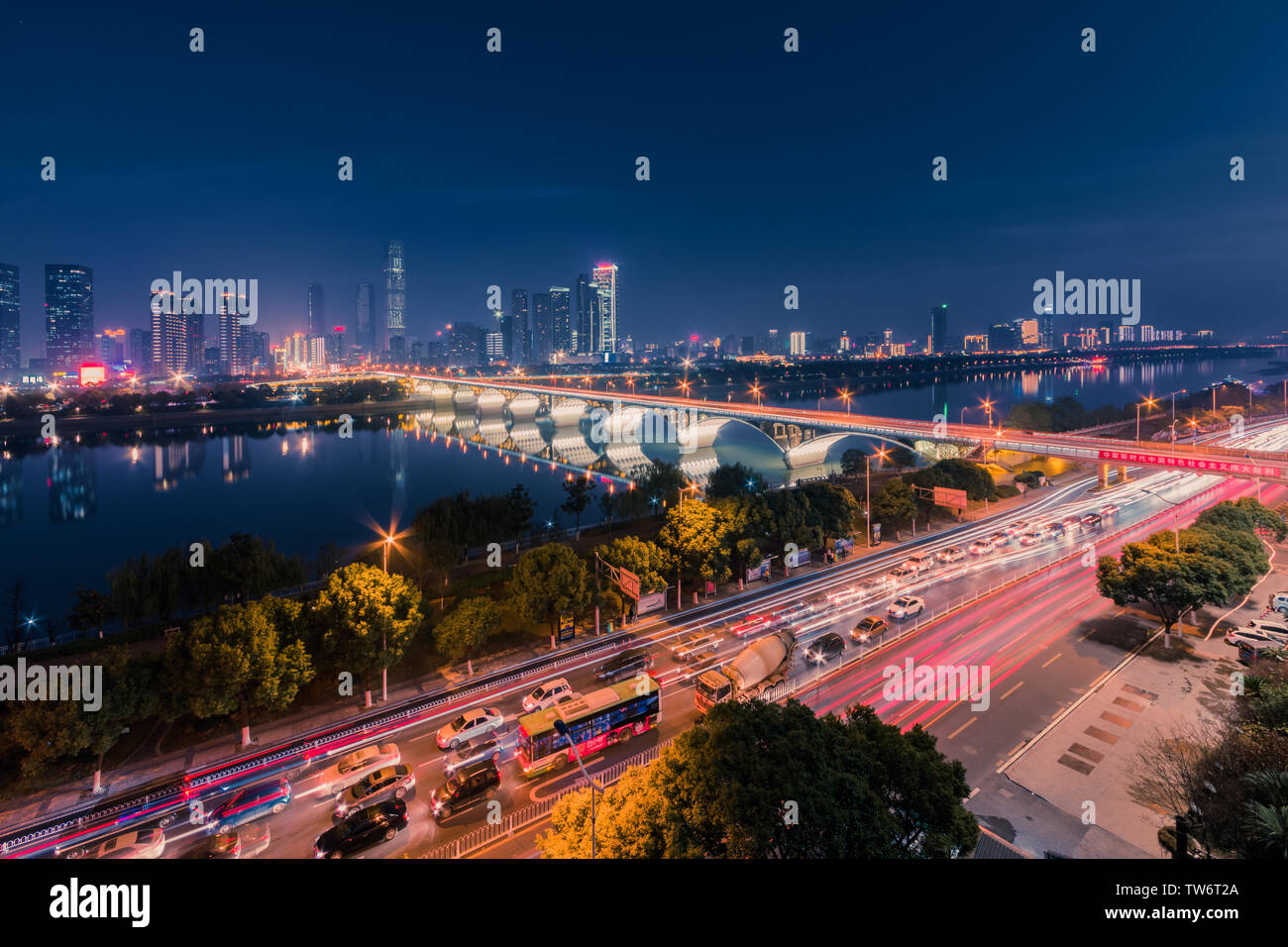 On both sides of the Xiangjiang River Stock Photo - Alamy