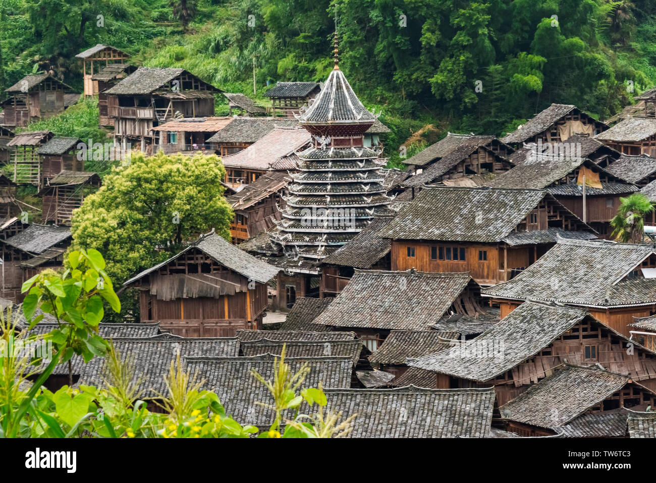 Dong village in the mountain, Zhaoxing, Guizhou Province, China Stock ... Dong village in the mountain, Zhaoxing, Guizhou Province, China Stock ...