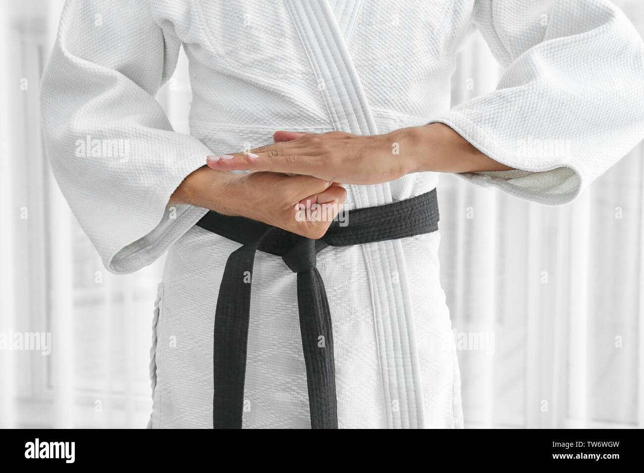 Male karate instructor indoors Stock Photo - Alamy
