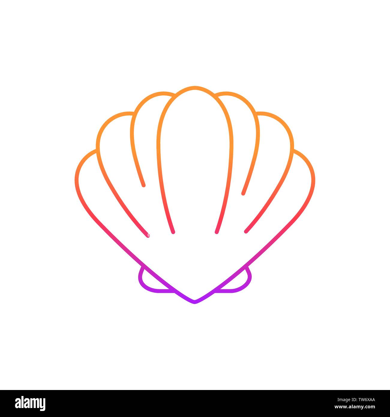 silhouette of seashell on the sea in white background Stock Vector ...